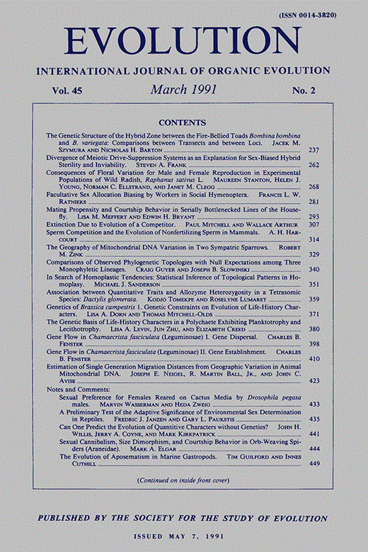 Preliminary Test Of The Adaptive Significance Of Environmental Sex
